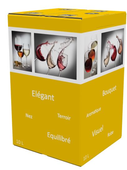 Cartons Bib Bag in Box 5L Flexo HD Verre Elégant - Carles